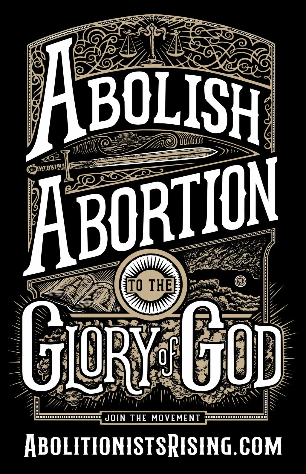 Abolish Abortion to the Glory of God Sign | Abolitionists Rising Gear Store
